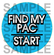 BC40-20692-02 - "FIND MY PAC/START" BUTTON DECAL CYAN | NAMCO AMERICA, INC.